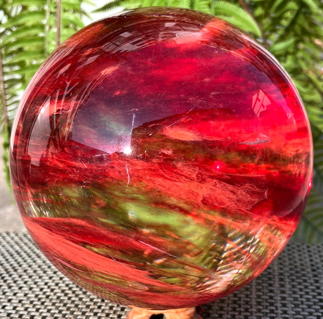 Clear Smelt Red Quartz Sphere/clear Smelt Quartz Polished Chunks ...