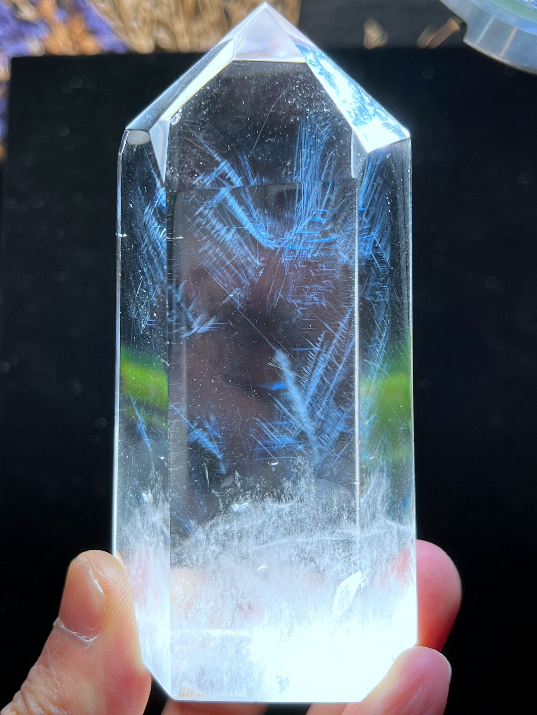 Natural Transparent Headed Water Clear Crystal Quartz "blue Needle ...