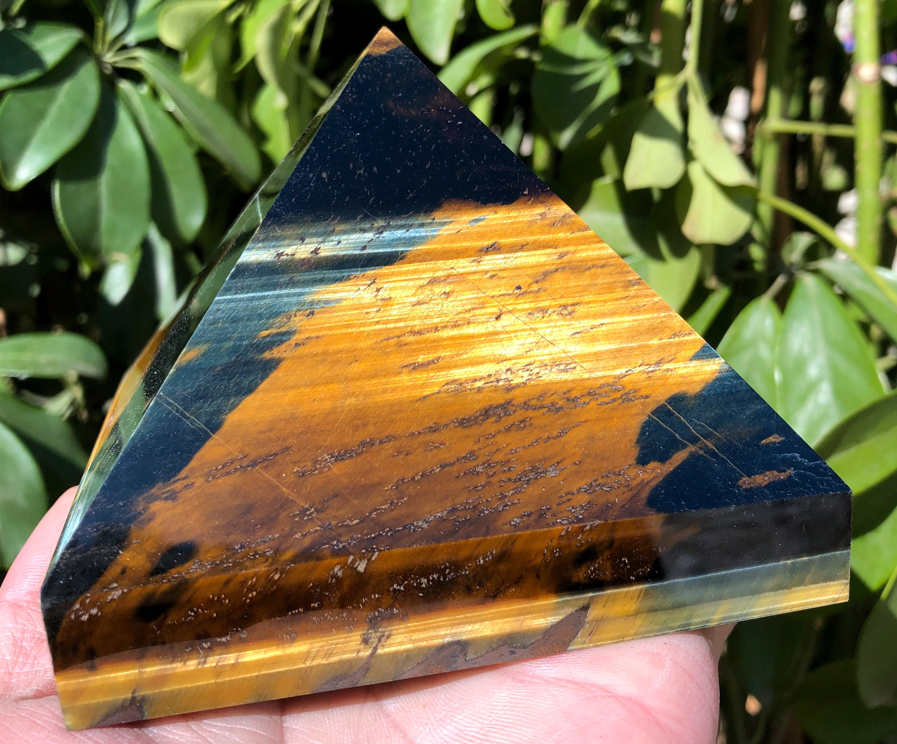 Natural Tiger Eye Pyramid Pyramid/quartz | Etsy