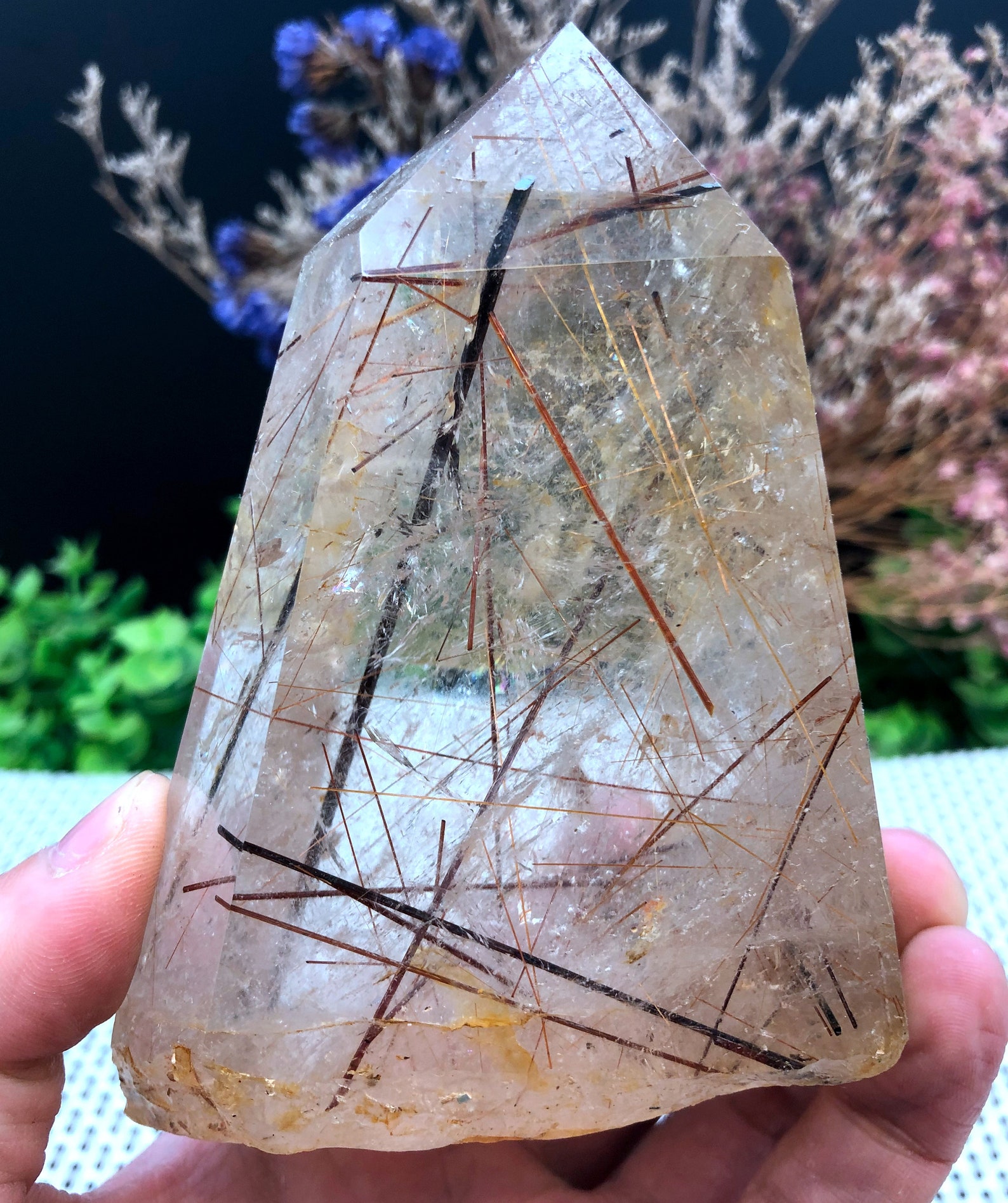 Rare Large Brown Tourmaline Copper Mine Rutilated Quartz Etsy