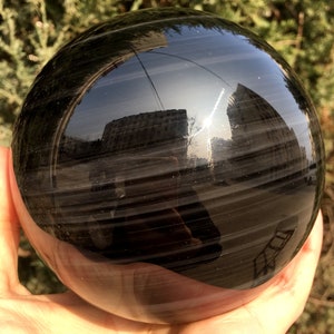 Extra Large Gold Sheen Obsidian Sphere/natural Black Obsidian Sphere ...