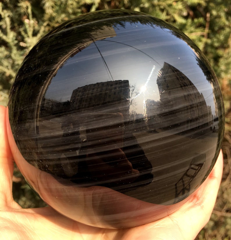 Extra Large Gold Sheen Obsidian Sphere/natural Black Obsidian | Etsy