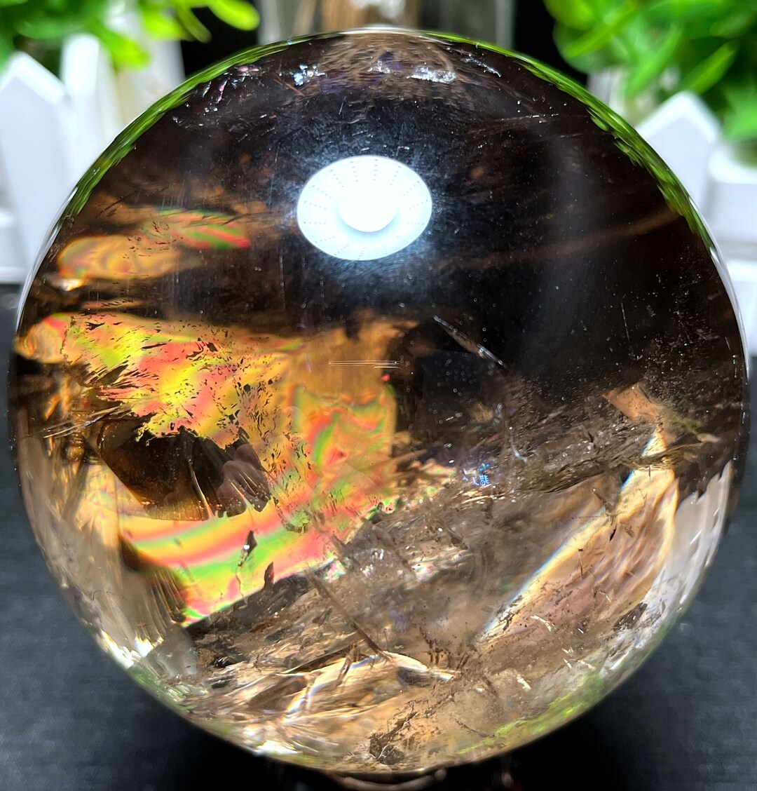Extra Large Clear Rainbow Smoky Crystal Quartz Sphere/rainbow Crystal ...