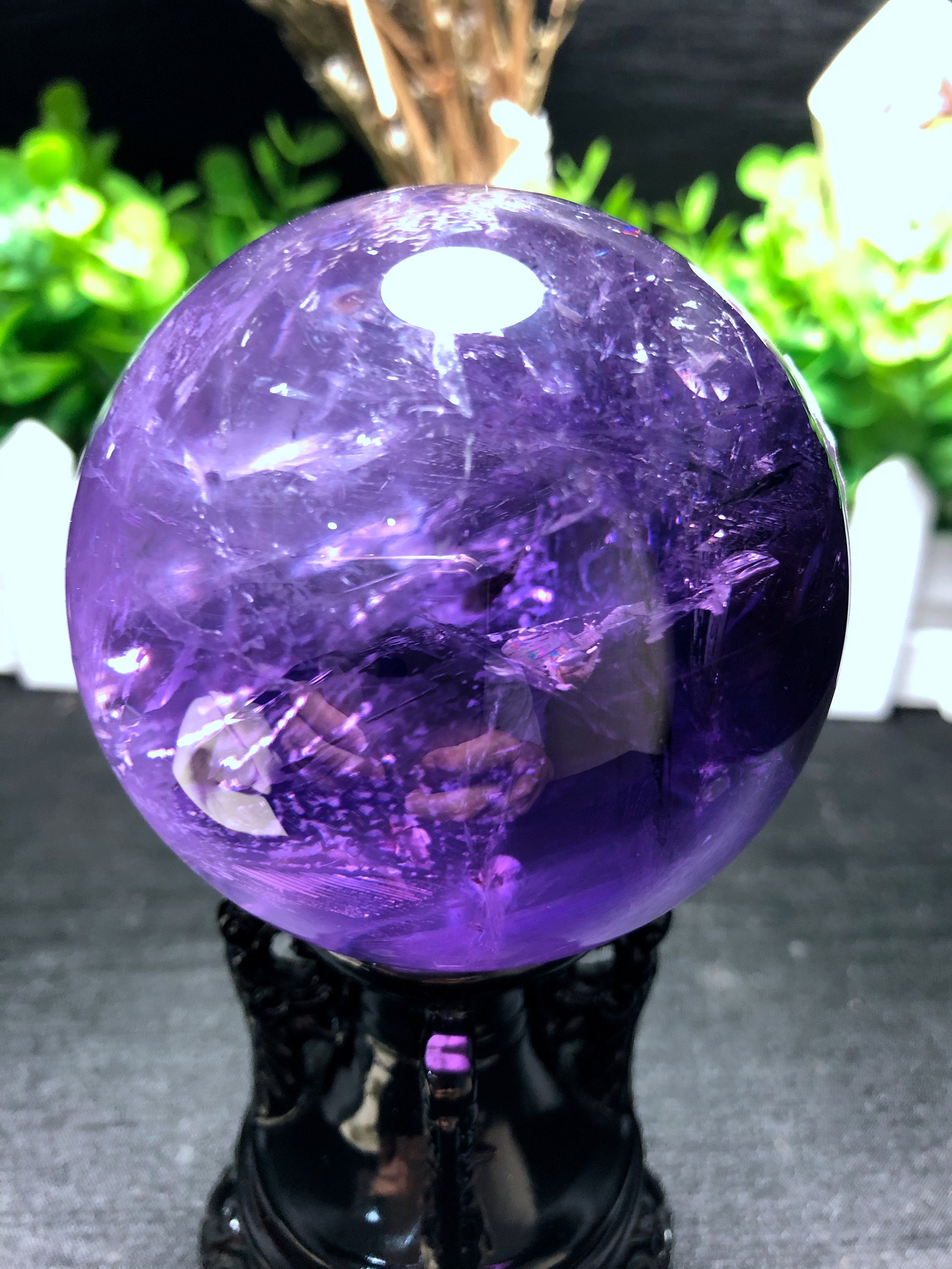 Natural Large Top Clear Amethyst Ball/Crystal sphere/Amethyst | Etsy