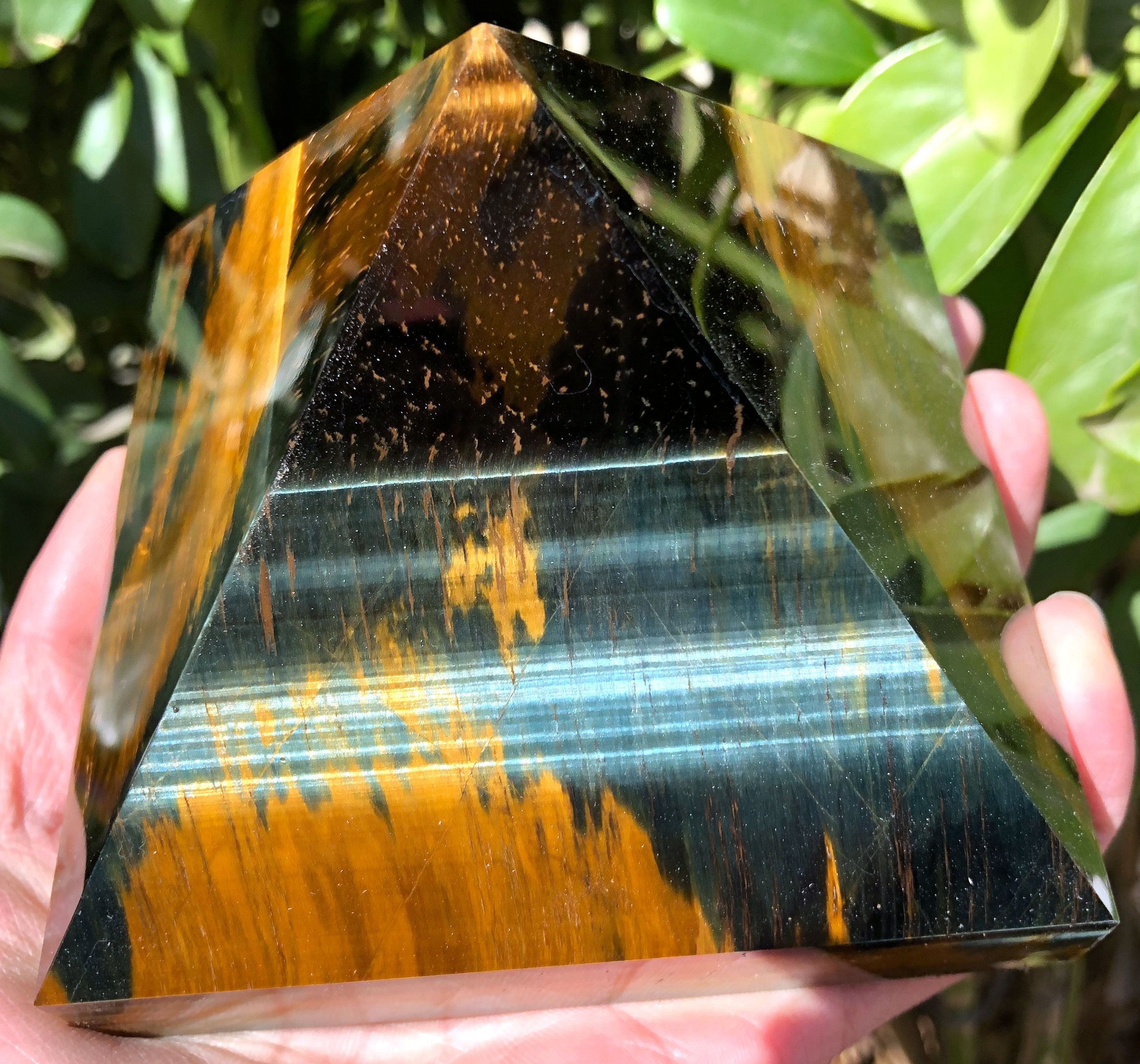 Natural Tiger Eye Pyramid Pyramid/quartz | Etsy