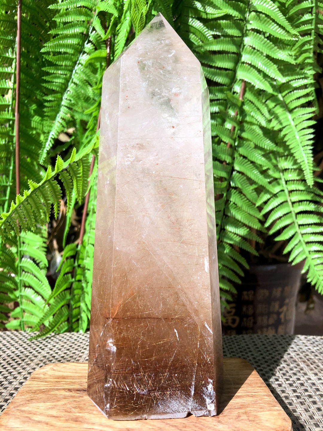 Rare Large Clear Golden Rutilated Inclusions Quartz Point/crystal Tower ...