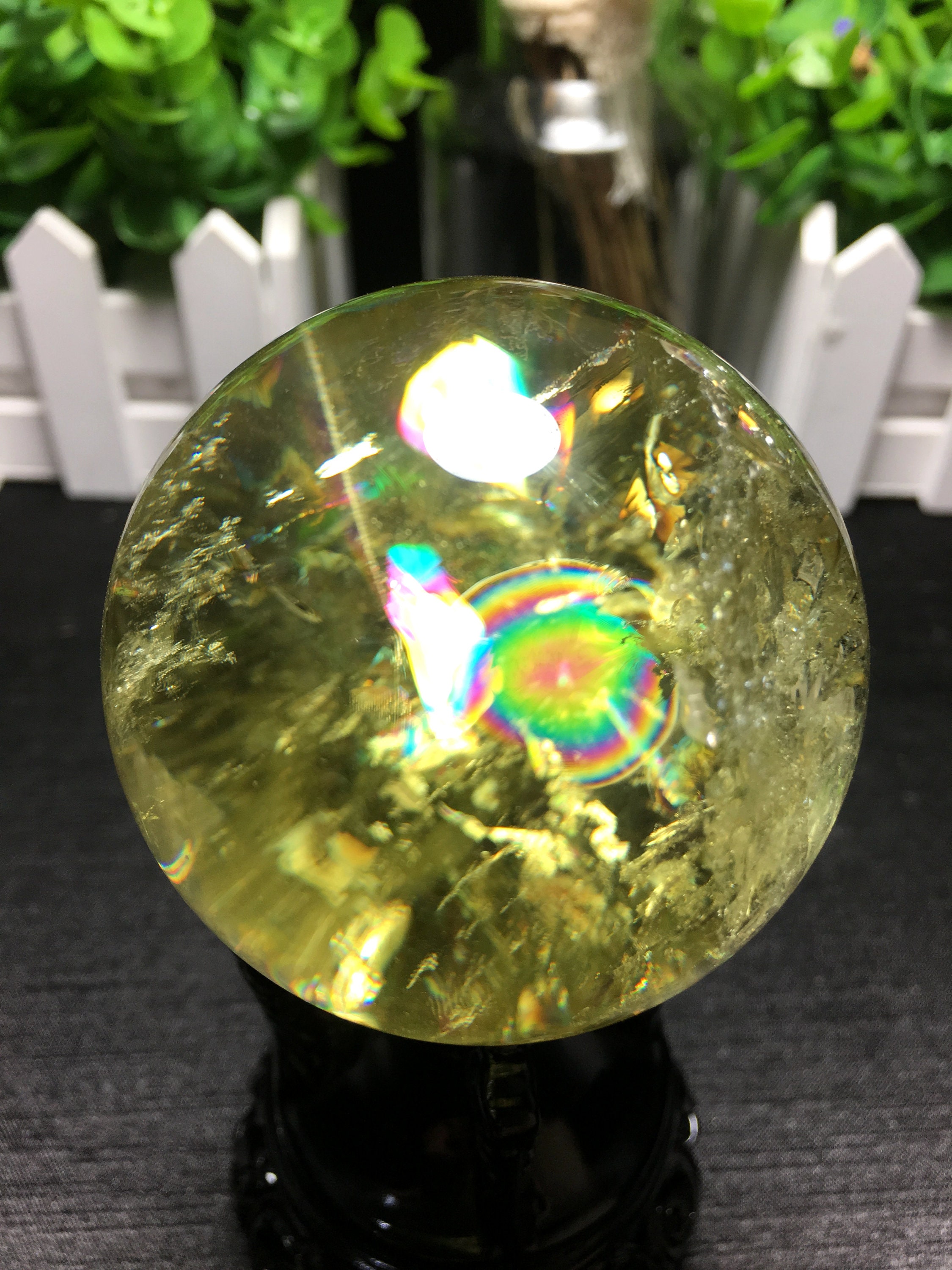 Natural Large Rainbow Citrine Quartz Crystal Sphere/citrine Ball/chakra ...