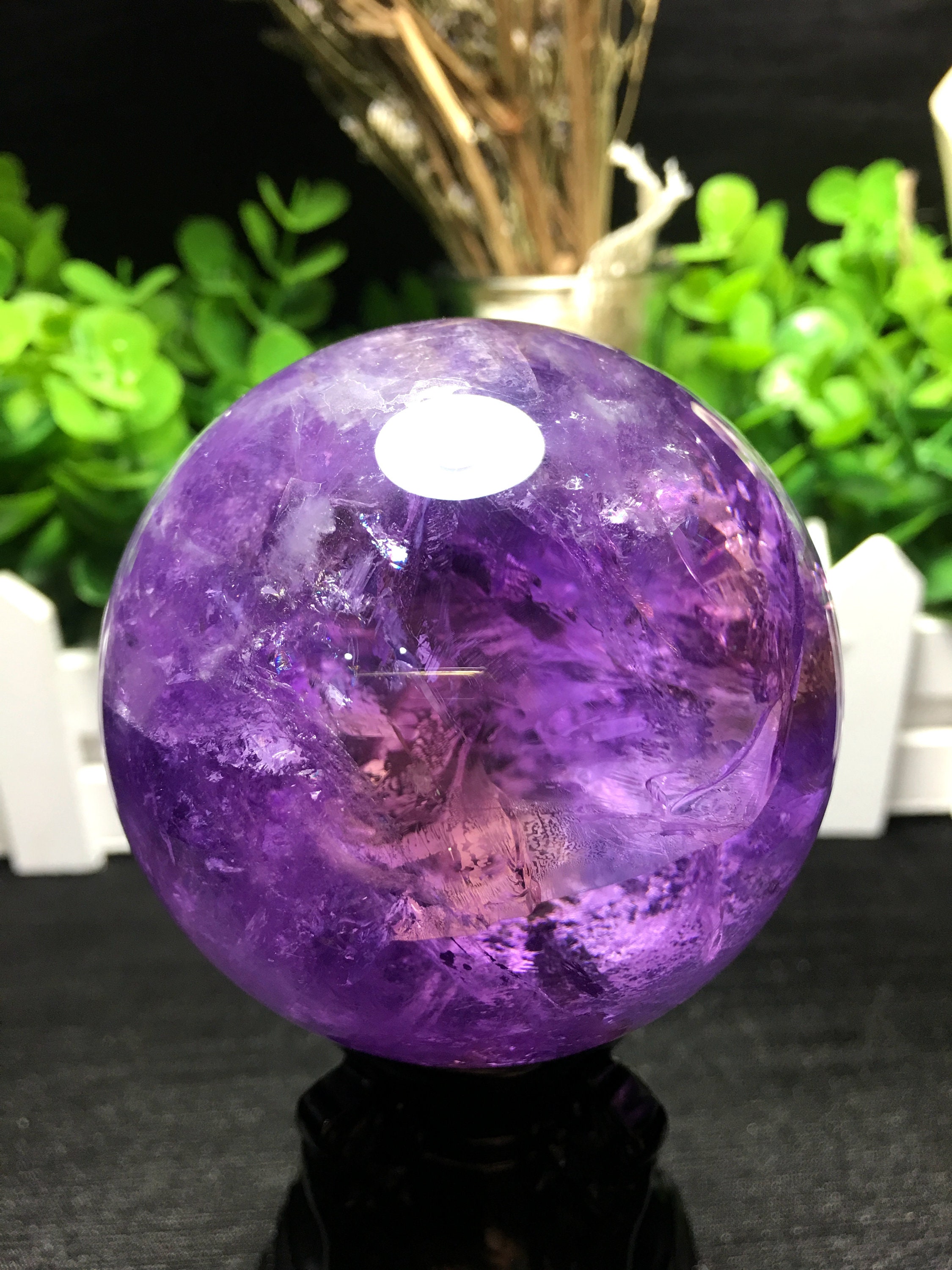 Natural Large Top Clear Amethyst Ball/crystal Sphere/amethyst | Etsy