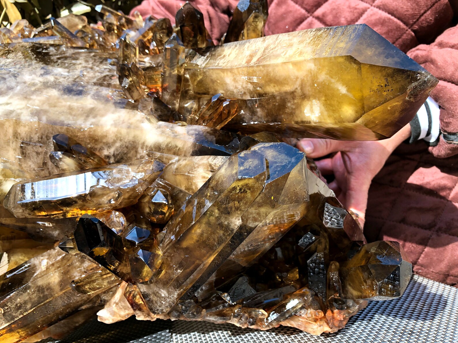 Large Raw Smoke Crystal Yellow Crystal Cluster/black Quartz - Etsy