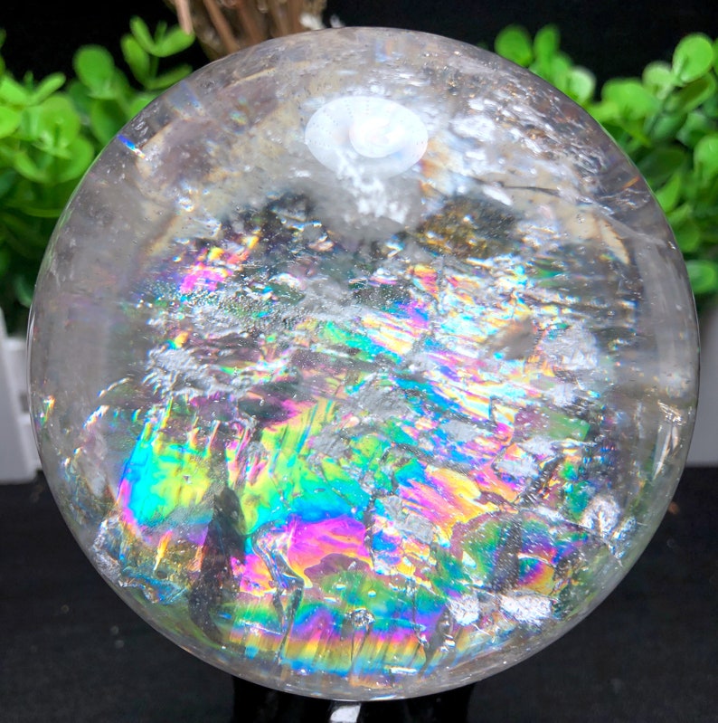 Extra Large Clear Rainbow Smoky Crystal Quartz Sphere/rainbow - Etsy