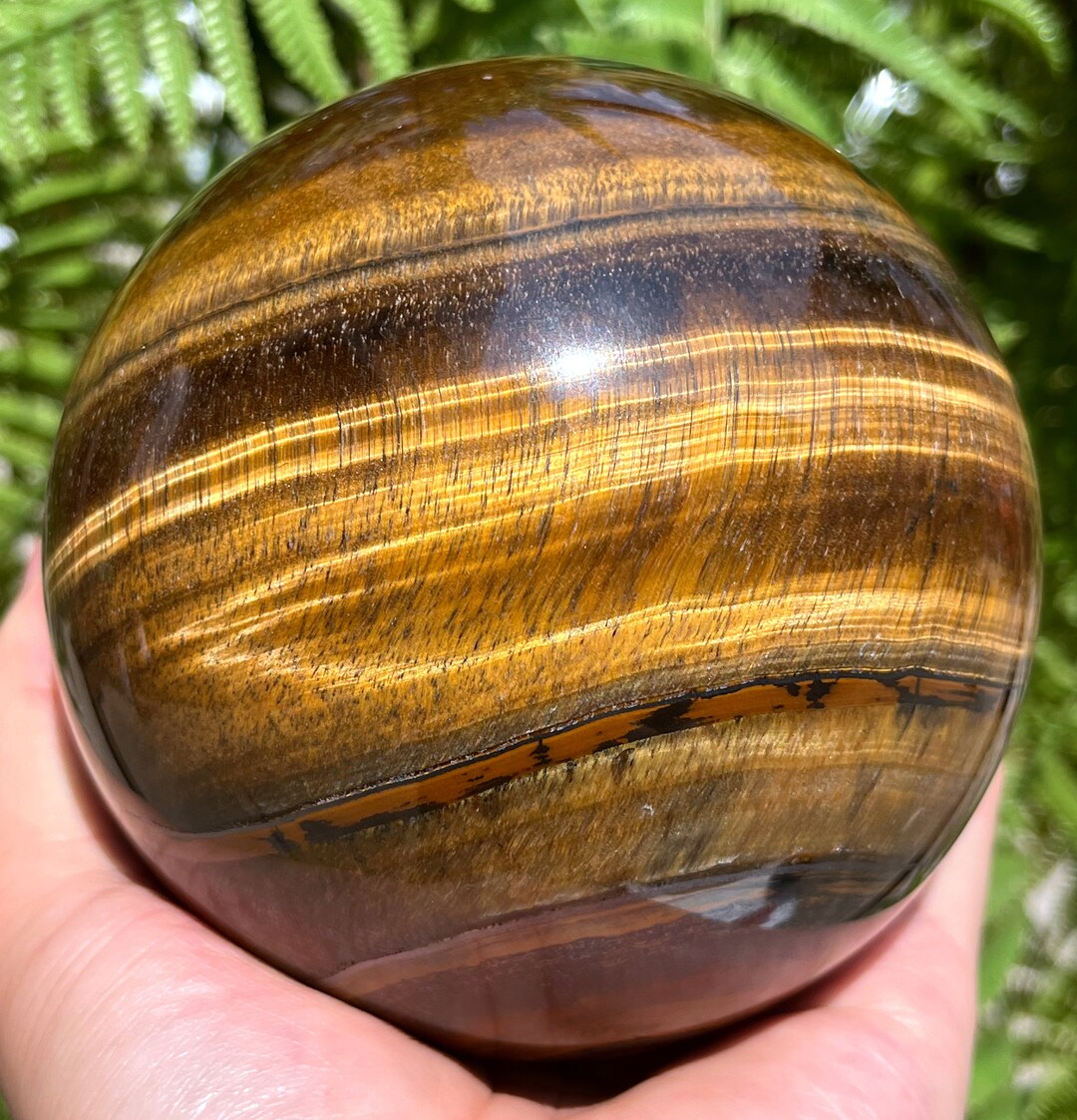 Natural Large Tiger's Eye Sphere /natural Tiger's Eye Ball/tumbled ...
