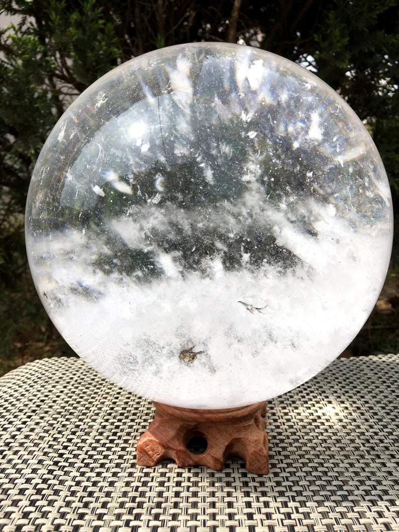 Large Clear Smelt Red Quartz Sphere/clear Smelt Quartz - Etsy