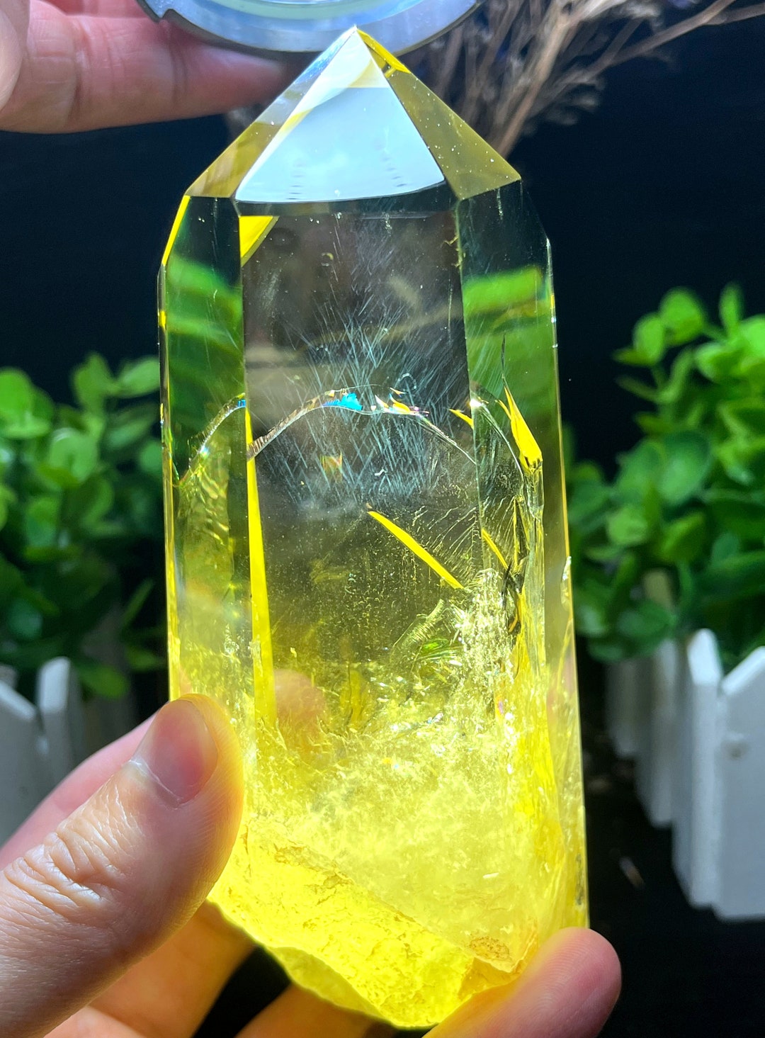 Natural Transparent Headed Yellow Citrine Crystal Quartz "blue Needle ...