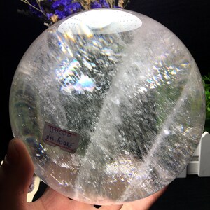 Large Clear Rainbow White Crystal Quartz Sphere/rainbow Crystal Ball ...