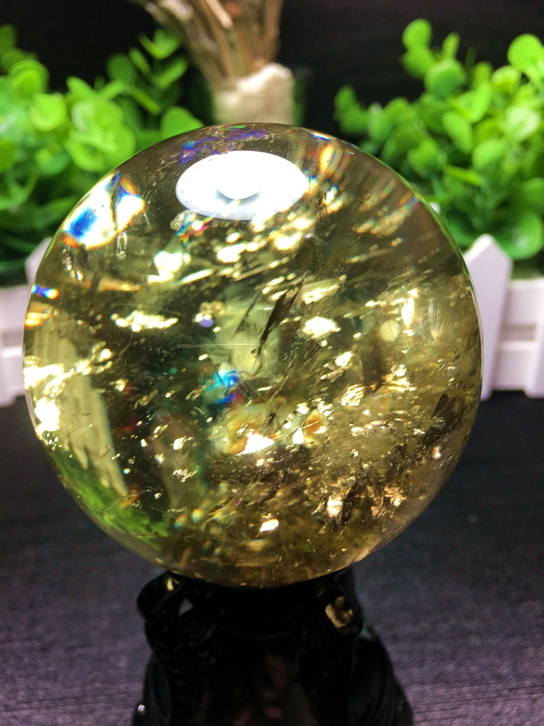 Natural Large Rainbow Citrine Quartz Crystal Sphere/citrine - Etsy