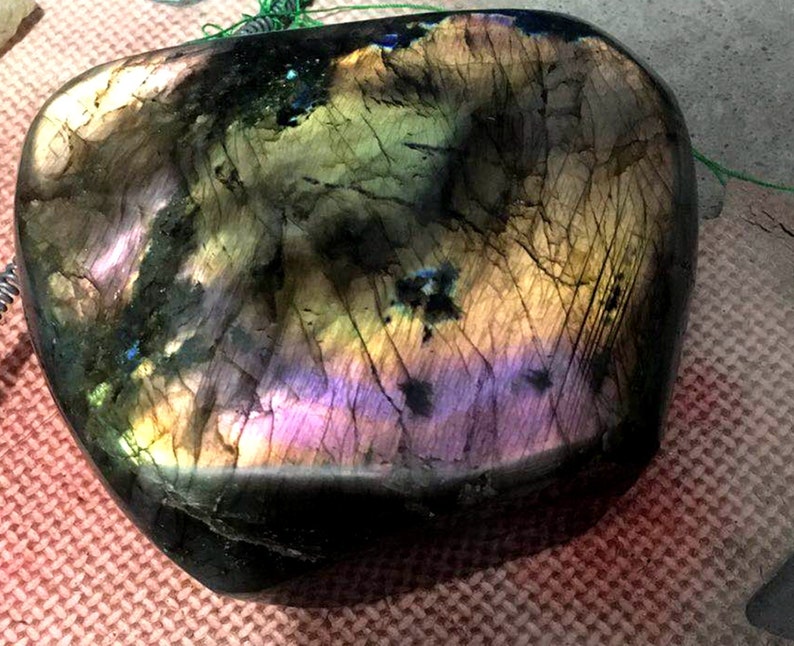 Rare Purple Yellow Sheen Labradorite Crystal Stone/shiny - Etsy