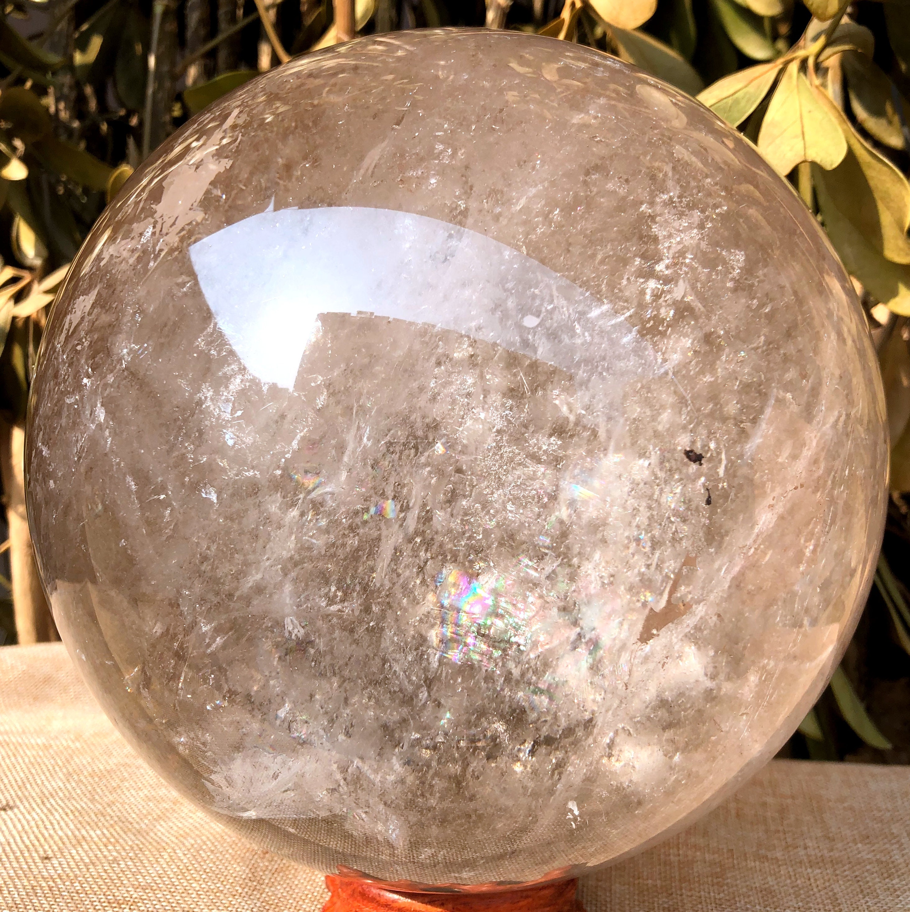 Extra Large Clear Rainbow Smoky Crystal Quartz Sphere/rainbow | Etsy