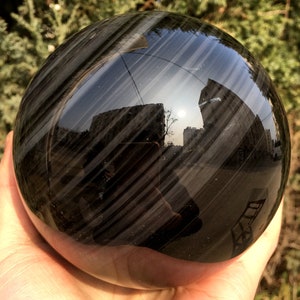 Extra Large Gold Sheen Obsidian Sphere/natural Black Obsidian Sphere ...