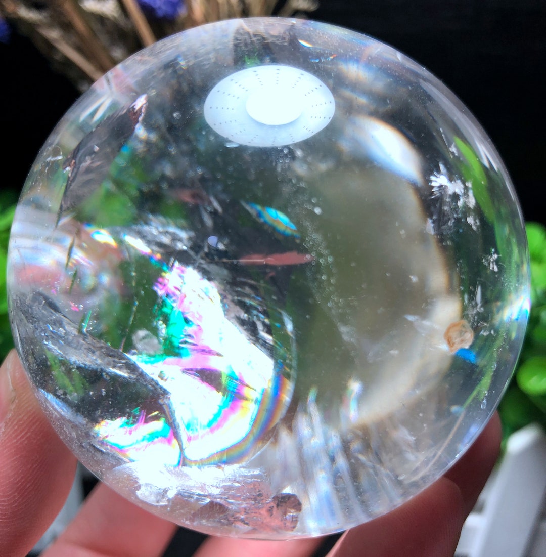 Extra Large Clear Rainbow White Crystal Quartz Sphere/rainbow Crystal ...