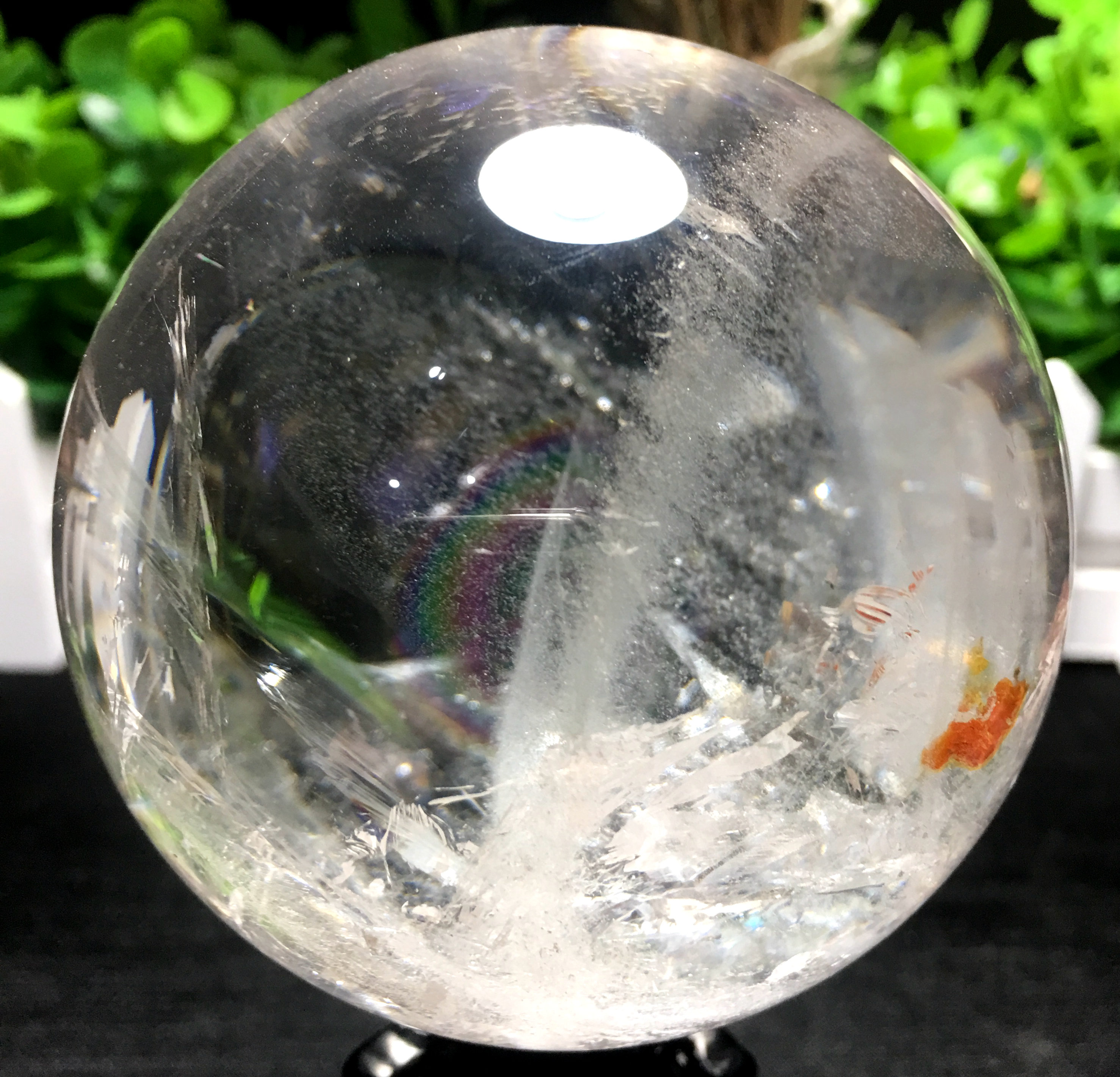 Large Clear Rainbow white Crystal Quartz sphere/Rainbow | Etsy