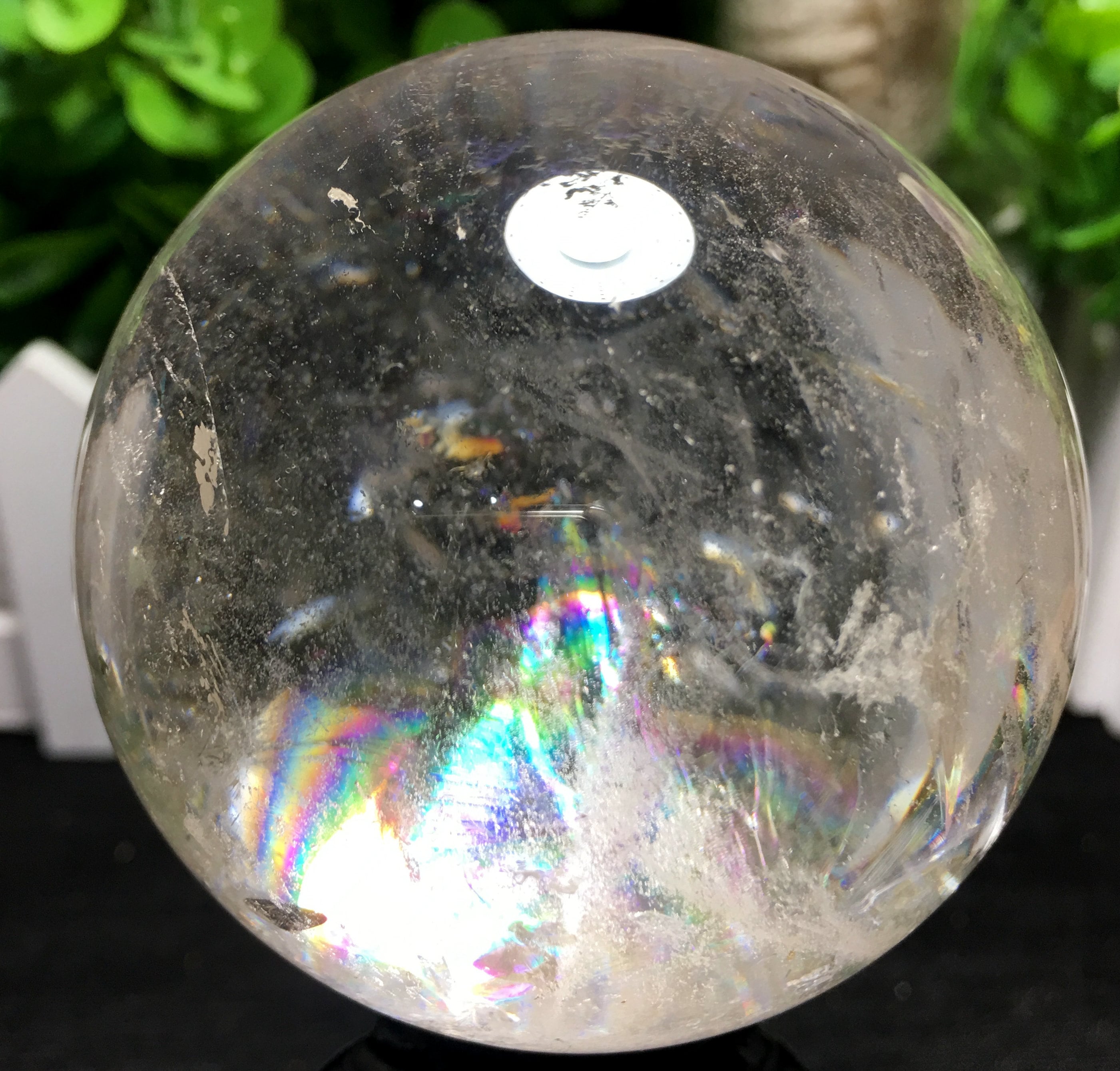Large Clear Rainbow white Crystal Quartz sphere/Rainbow | Etsy