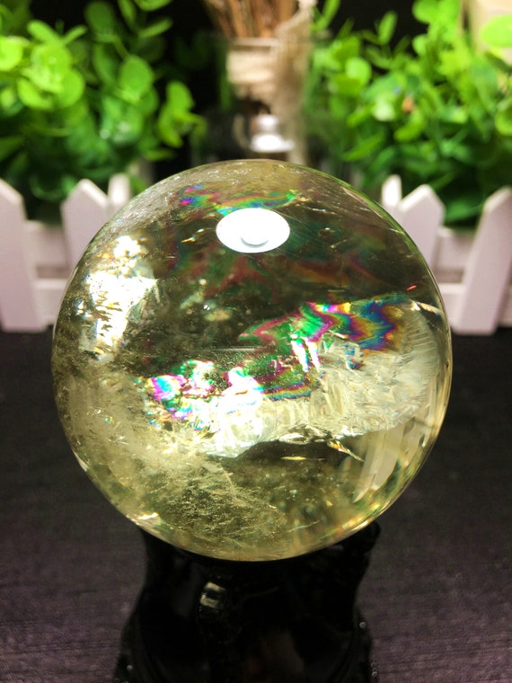 Natural Large Rainbow Citrine Quartz Crystal Sphere/citrine - Etsy