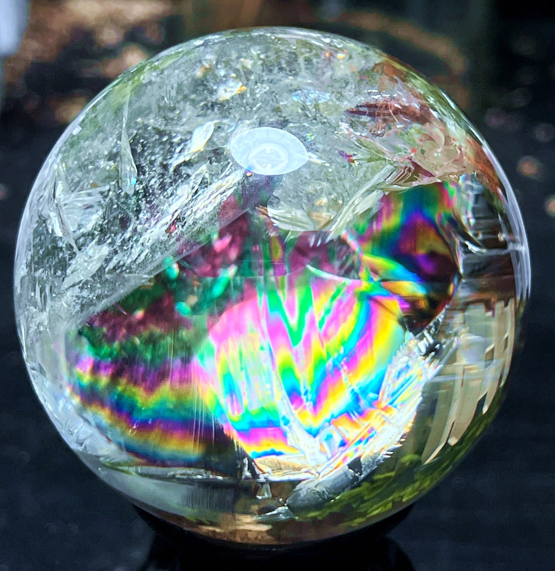 Natural Large Rainbow Citrine Quartz Crystal Sphere/citrine Ball/chakra ...