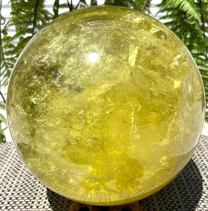 Natural Large Rainbow Citrine Quartz Crystal Sphere/citrine Ball/chakra ...