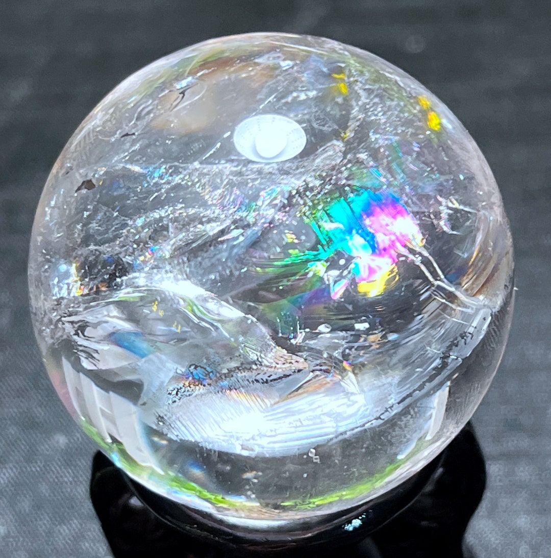 Large Clear Rainbow White Crystal Quartz Sphere/rainbow Crystal Ball ...
