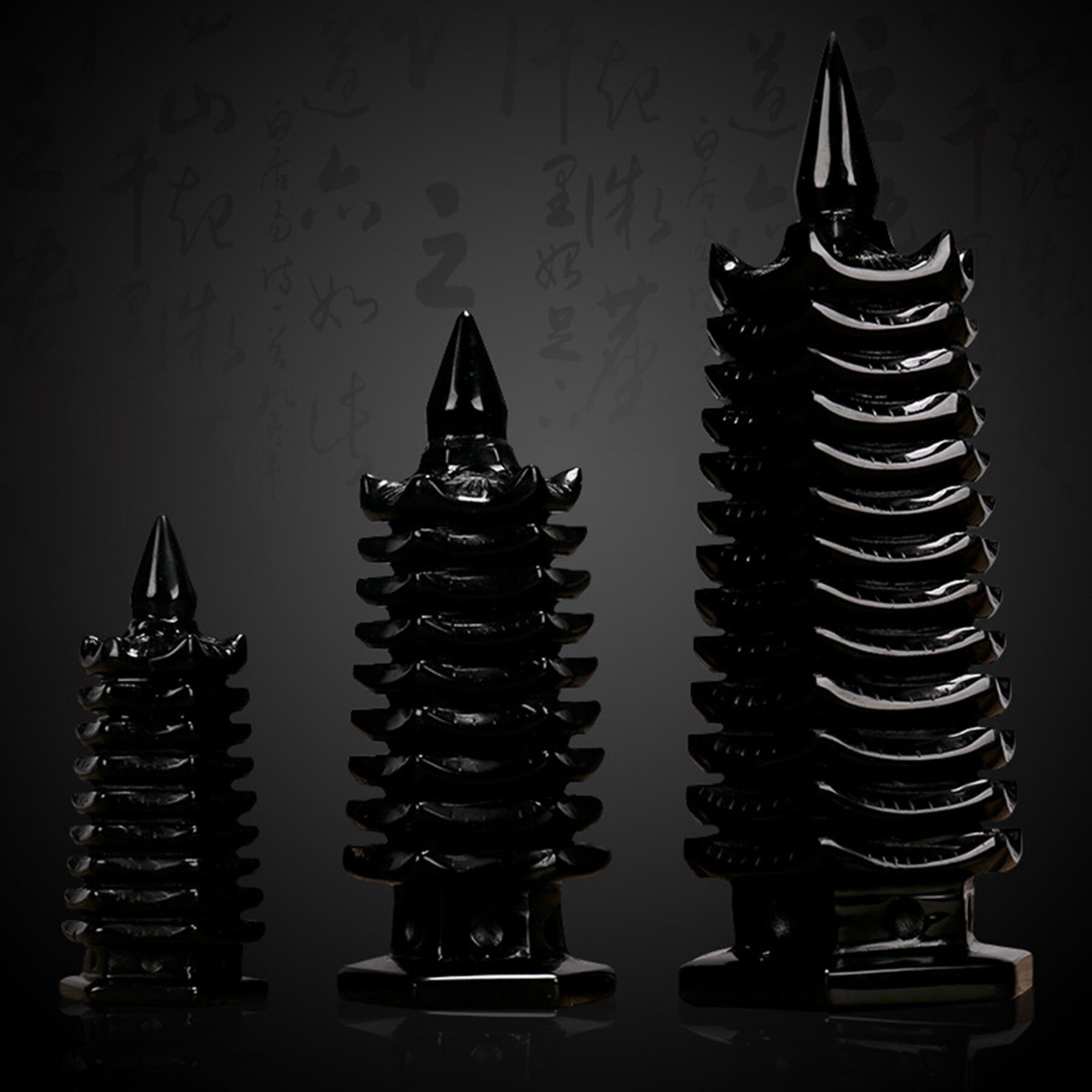 Best Clear Hand Carved Obsidian Polished Tower Shaped/obsidian | Etsy