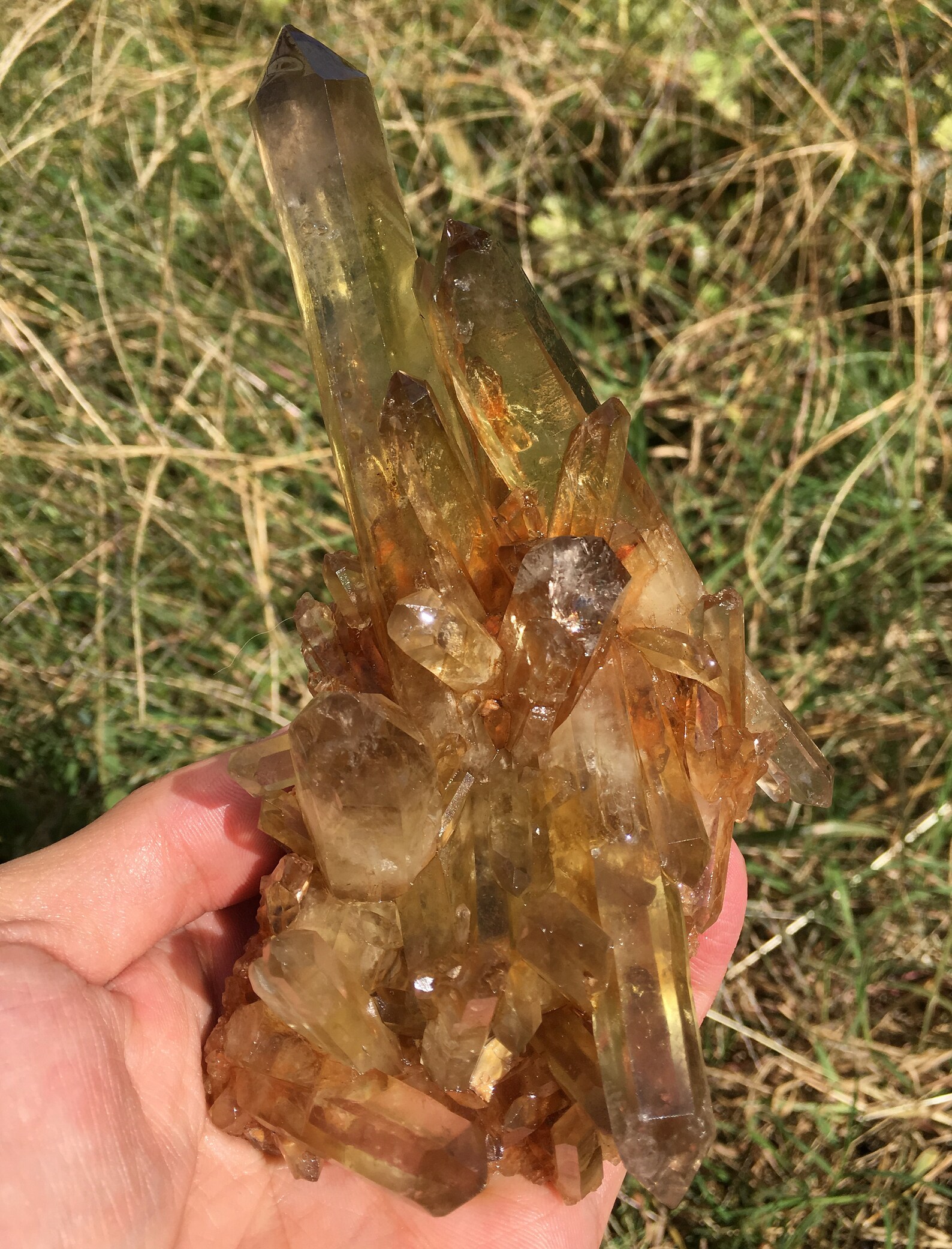 Top Large Raw Yellow Crystal Cluster/black Quartz Cluster/quartz ...