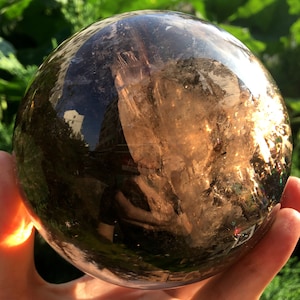 Large Clear Rainbow Smoky Crystal Quartz Sphere/rainbow Crystal Ball ...