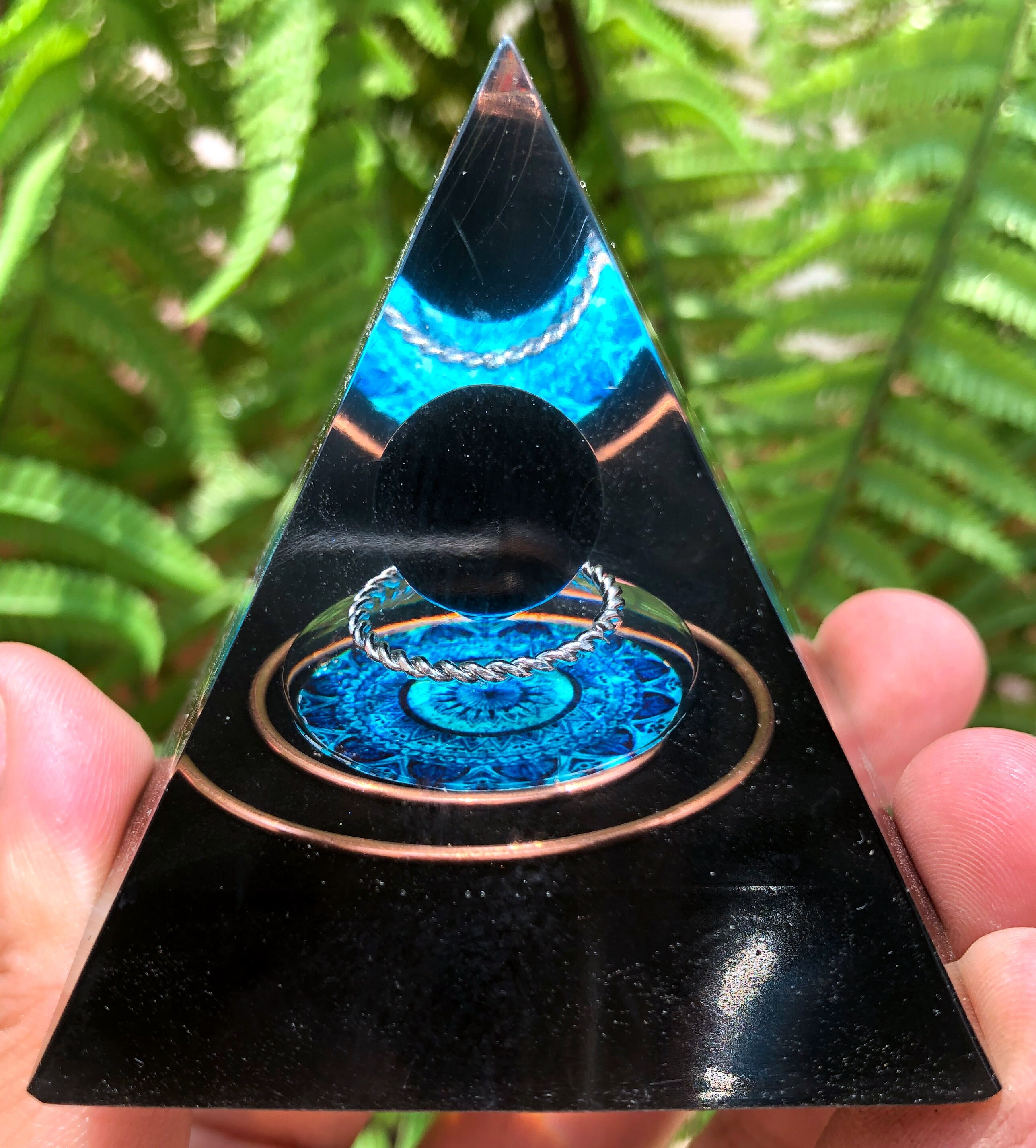 Fantasy magic obsidian Sphere Orgone/Crystal Pyramid | Etsy