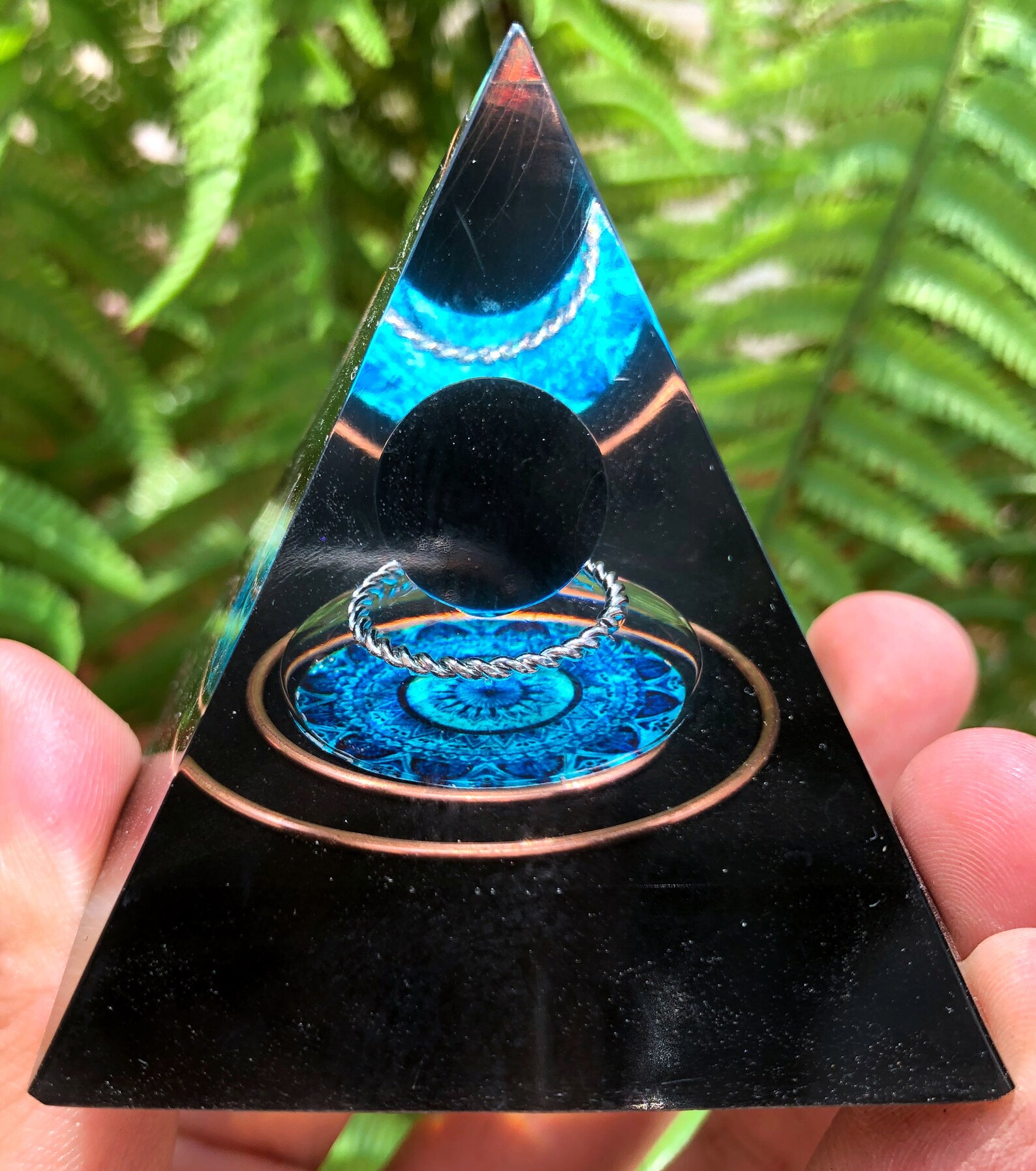 Fantasy Magic Obsidian Sphere Orgone/crystal Pyramid - Etsy