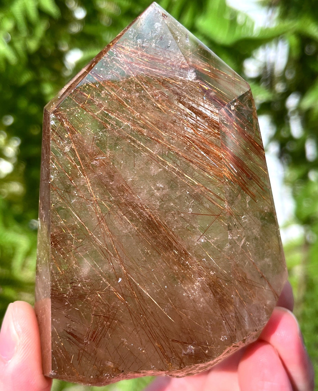 Rare Large Clear Golden Rutilated Inclusions Quartz Point/crystal Tower ...