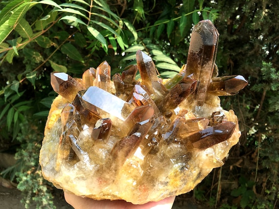 Top Large Raw Yellow Crystal Cluster/yellow Quartz - Etsy