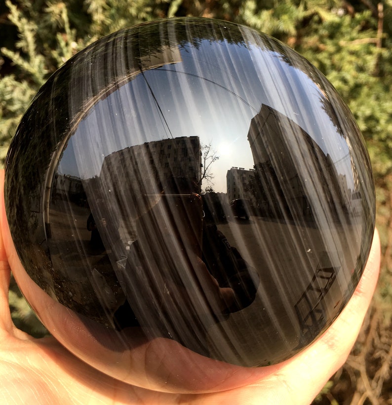 Extra Large Gold Sheen Obsidian Sphere/natural Black Obsidian | Etsy