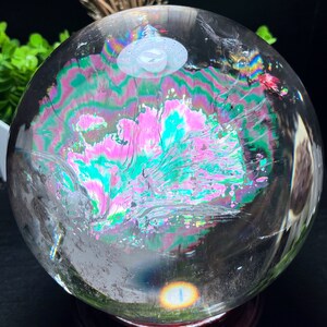 Large Clear Rainbow White Crystal Quartz Sphere/rainbow Crystal Ball ...