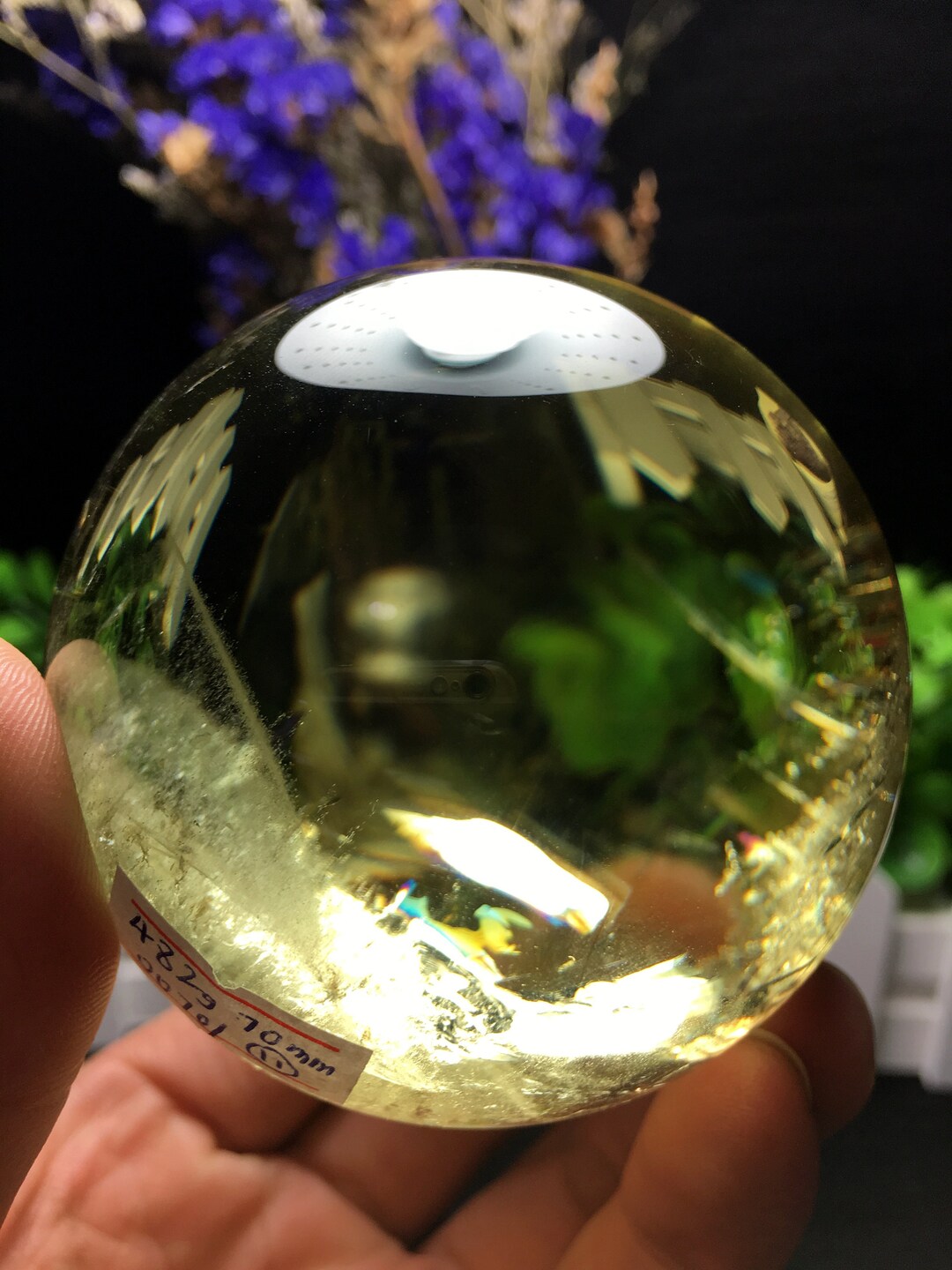 Natural Large Rainbow Citrine Quartz Crystal Sphere/citrine Ball/chakra ...