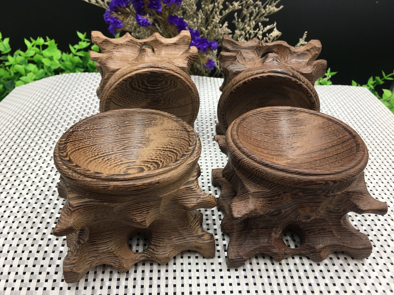 Hand Carved Round Wooden Sphere/ball/specimen Stand/handmade | Etsy