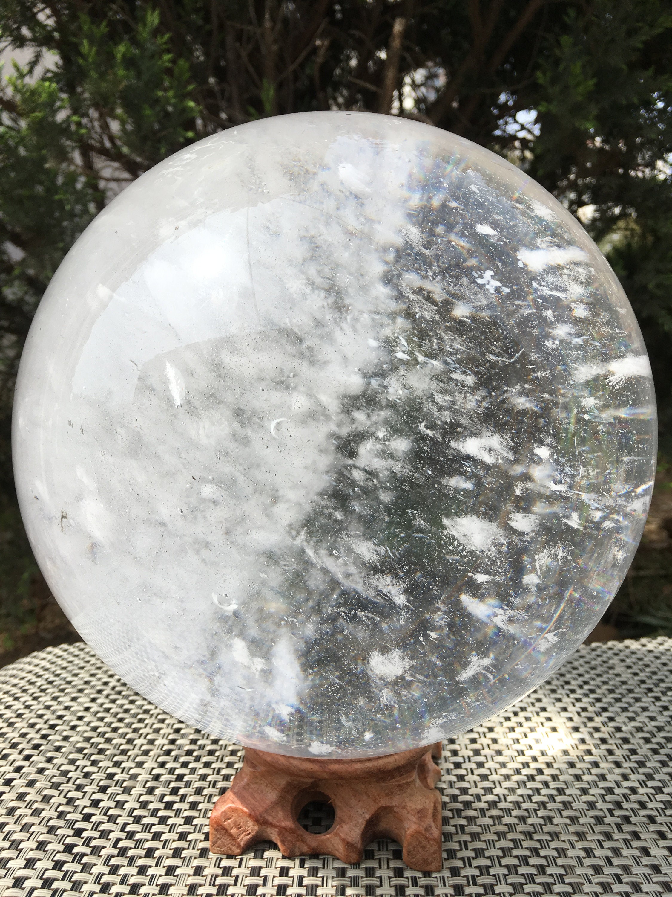 Large Clear Smelt Red Quartz Sphere/clear Smelt Quartz Polished Chunks ...
