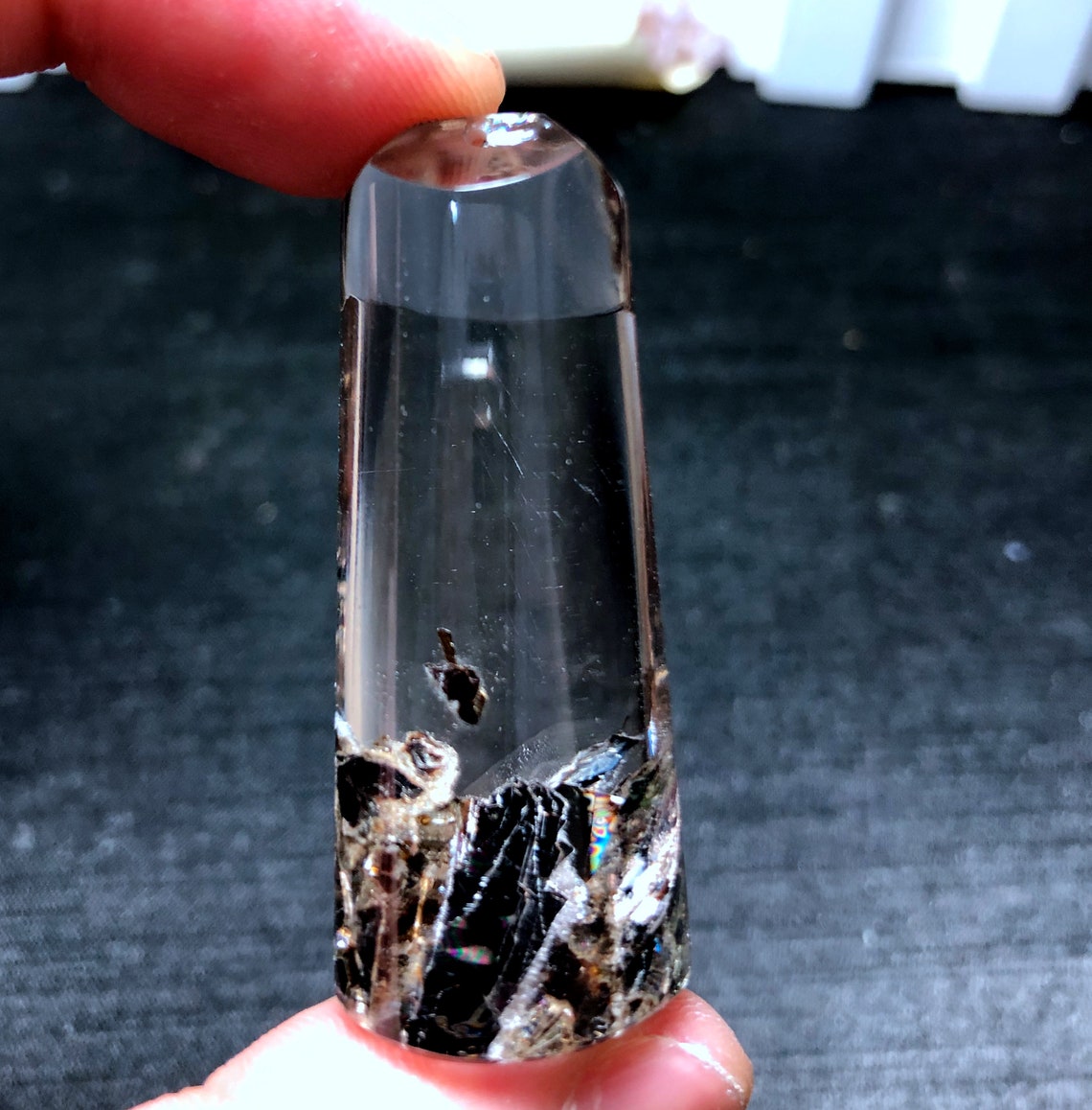 Natural Rare Black Mica Quartz Point/ Multi-inclusions - Etsy UK