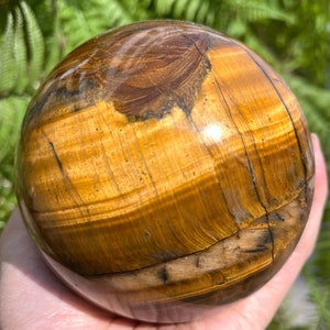 Natural Large Tiger's Eye Sphere /natural Tiger's Eye Ball/tumbled ...
