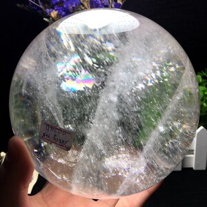 Large Clear Rainbow White Crystal Quartz Sphere/rainbow Crystal Ball ...
