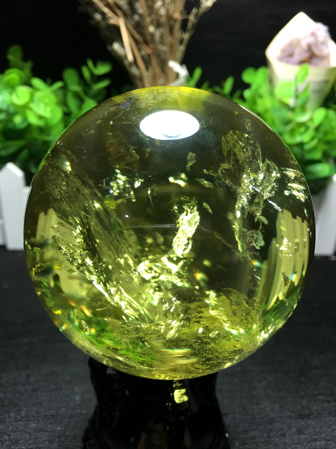 Natural Large Rainbow Citrine Quartz Crystal Sphere/citrine Ball/chakra ...