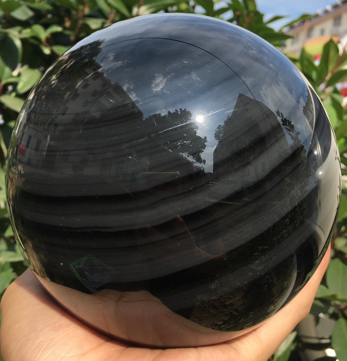 Extra Large Gold Sheen Obsidian Sphere/Natural Black Obsidian | Etsy