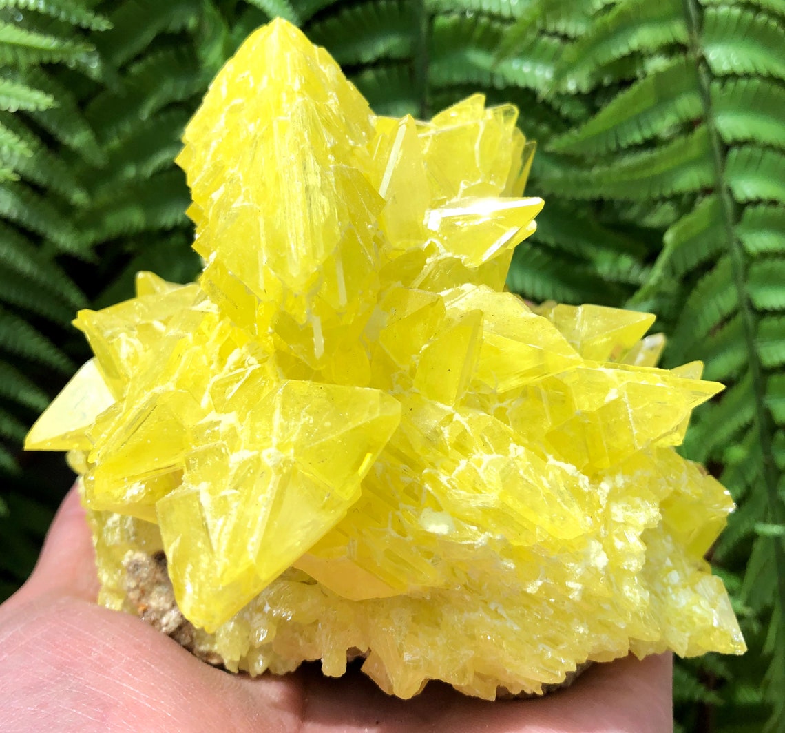 Top Natural Raw Crystal Specimen-Fascinating Yellow native | Etsy