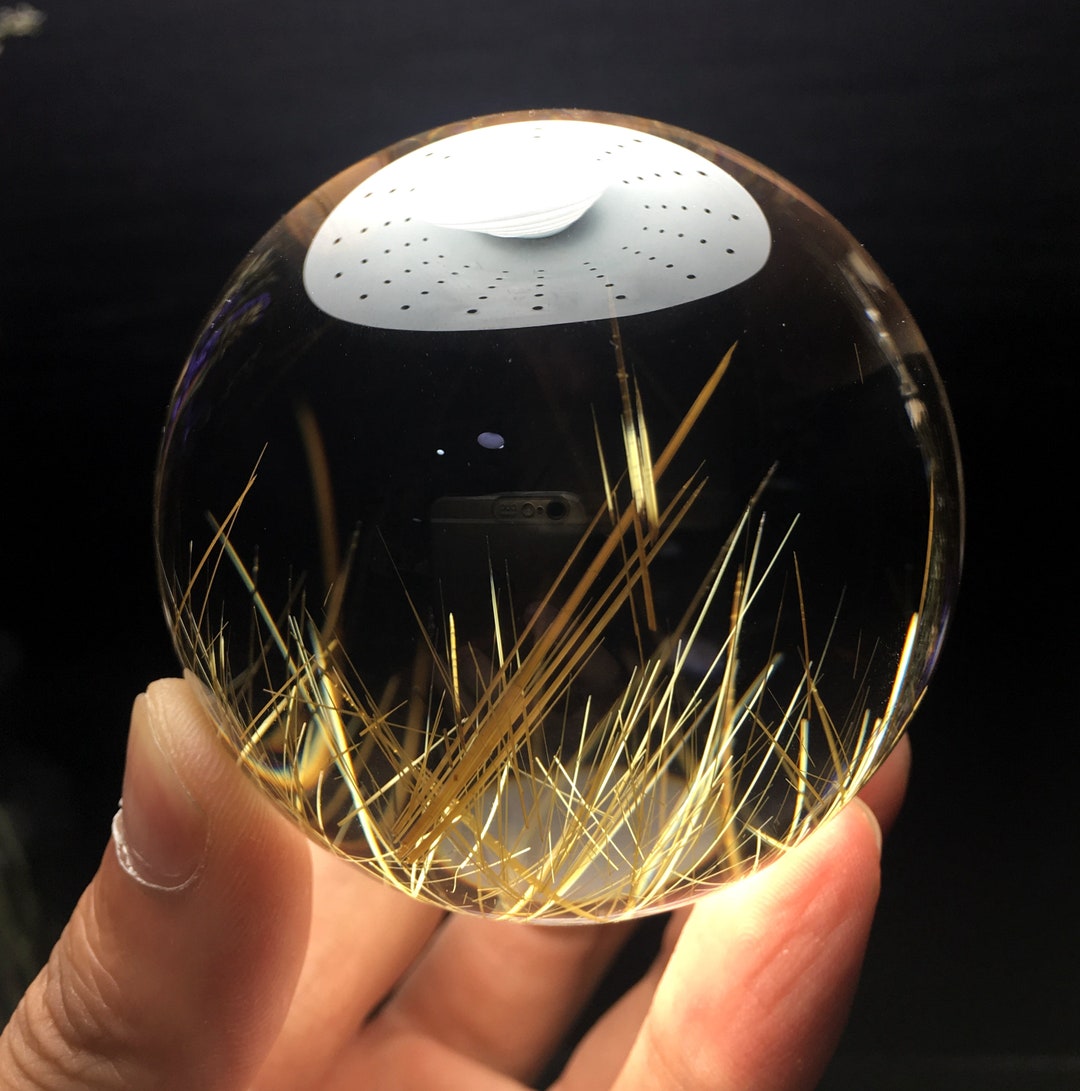 Top Natural Rare Clear Golden Rutilated No Impurity Perfect Quartz Ball ...