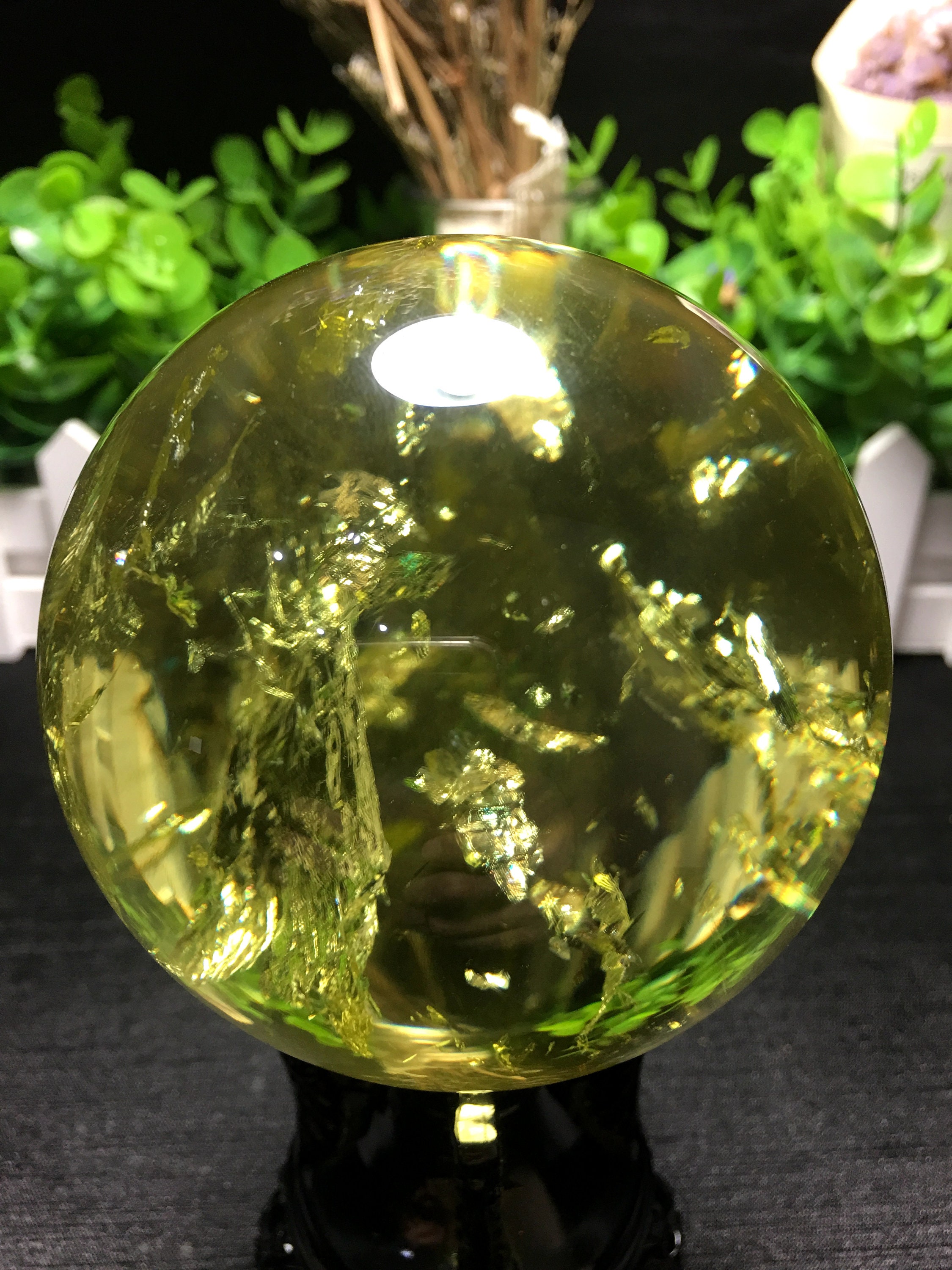 Natural Large Rainbow Citrine Quartz Crystal Sphere/citrine Ball/chakra ...