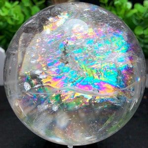 Extra Large Clear Rainbow Smoky Crystal Quartz Sphere/rainbow Crystal ...